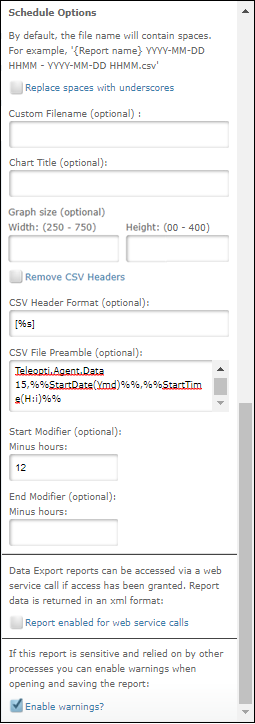 Create a historical data export report